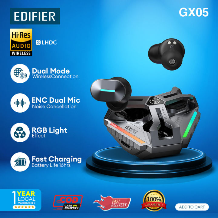 Edifier Hecate GX05 Ultra-Low Latency TWS Gaming Earbuds/Dual wireless mode/Fast Charging ...