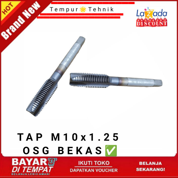 Tap Drat Baut 14 PO lurus M10×1.25 OSG hand tap m10×1.25 hss cocok untuk baut 14 | Lazada Indonesia