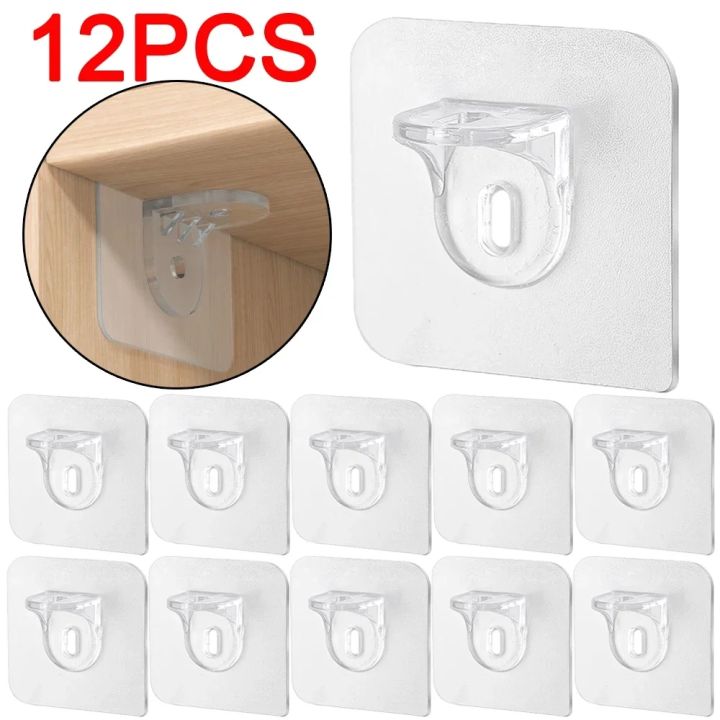 【Bella Room】 8/12Pcs Strong Load-Bearing Hook Self-adhesive Shelf ...