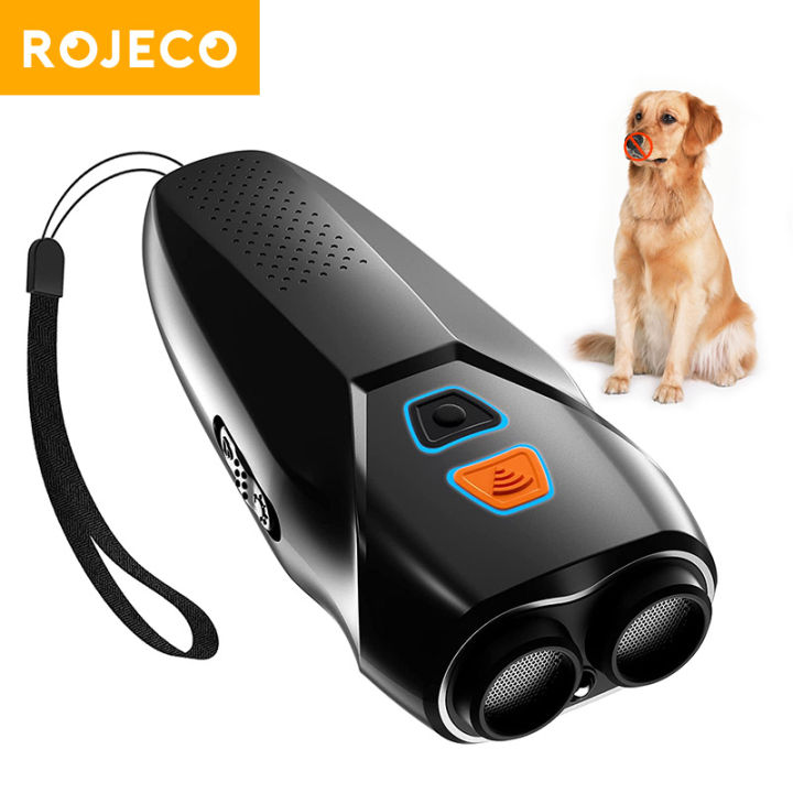 ROJECO Ultrasonic Dog Repeller Training LED Anti Barking Dog Deterrent ...