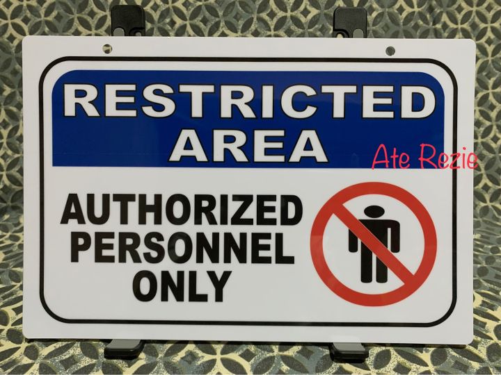 RESTRICTED AREA AUTHORIZED PERSONNEL ONLY PVC WALL SIGNAGE 7.8x11 ...