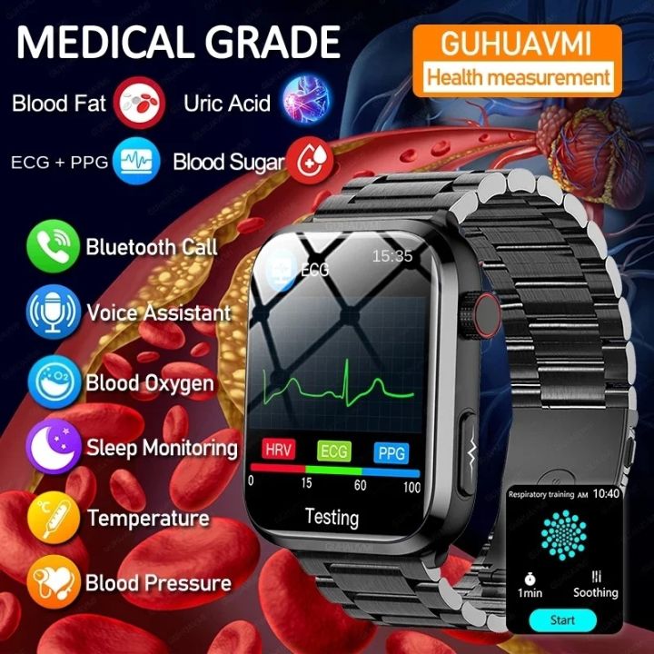 ECG+PPG Painless Non-Invasive Blood Glucose Smart Watch Men Healthy ...