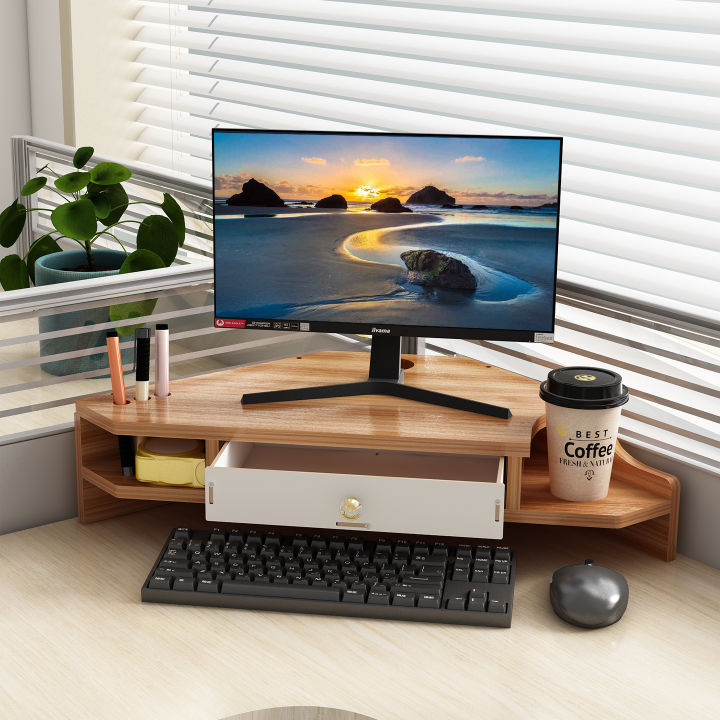 Corner Computer Elevation Stand Office Desktop Monitor Padded Triangle ...