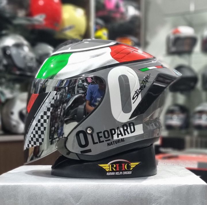 helm js armor leopard dark grey gloss | Lazada Indonesia