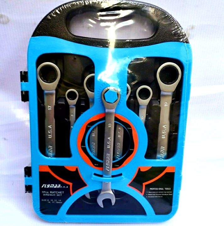 Heavy- duty Original Flyman Combi Ratchet 7pcs Set | 8mm to 19mm ...