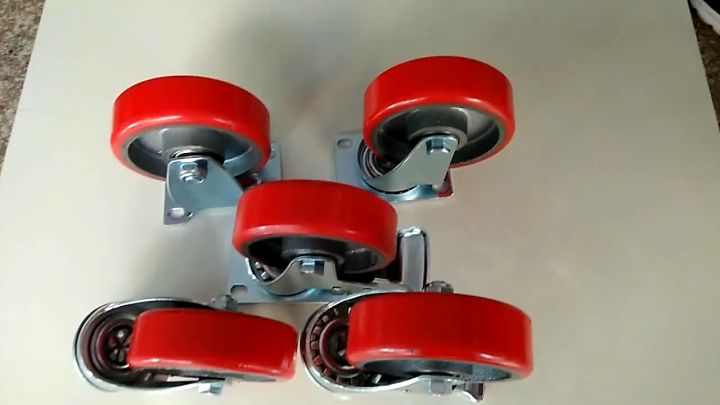 RODA TROLY ROLY ETALASE PU MERAH DOUBLE BEARING SUS 304 HEAVY DUTY UP ...