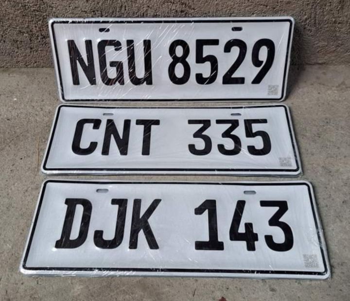 CAR PLATE TEMPORARY PLATE NUMBER EMBOSSED GALVANIZE PLATE NUMBER 2pcs ...