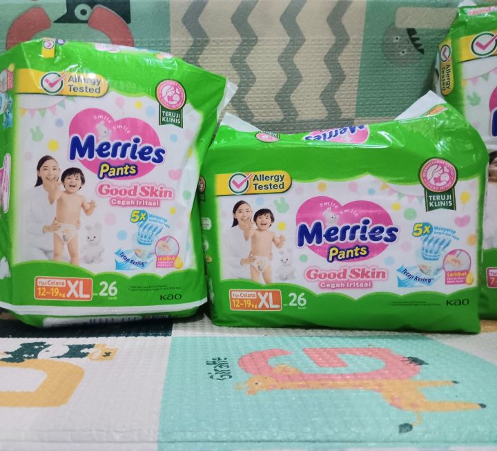 Pempers merries XL 26, Merries XL 26 Good Skin | Lazada Indonesia