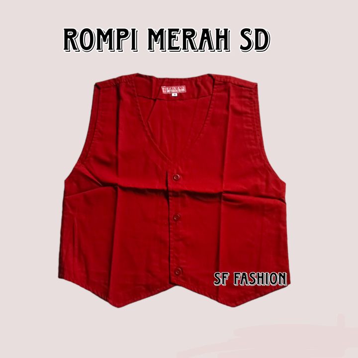 Rompi Seragam Sekolah SD Rompi Merah Lengkap Ukuran Kelas 1 SAMPAI 6 ...