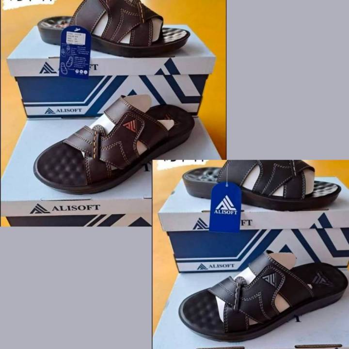 ALISOFT รองเท้าแตะแบบสวม ชาย พื้นนุ่มนิ่ม นำ้หนักเบา มีบุ่มนวดเท้า งาน ...