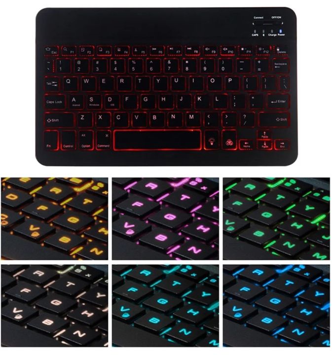 Universal Backlit Wireless Bluetooth Keyboard 7 Inch 9 Inch 10.1 Three ...