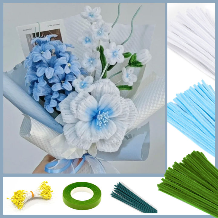 Pipe Cleaners Flower Kit , 300/400/500 DIY Pipe Cleaners Craft Supplies ...