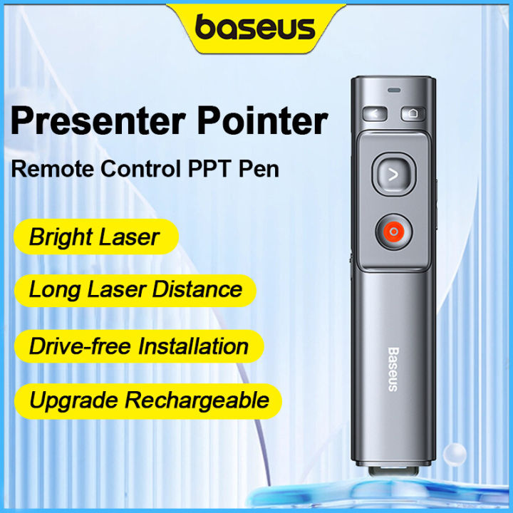 Baseus Wireless Presenter Pointer Remote Control PPT Pen 2.4GHz Type-C ...