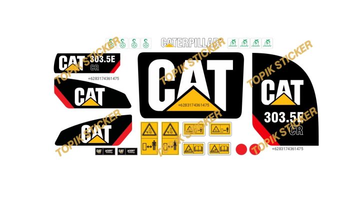 Stiker Mini Excavator CATERPILLAR CAT 303.5E CR , Stiker Alat Berat ...