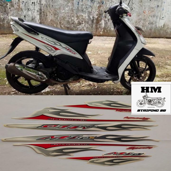 STIKER STRIPING LIS BODY YAMAHA MIO 2006 MOTIF API BODY PUTIH | Lazada ...