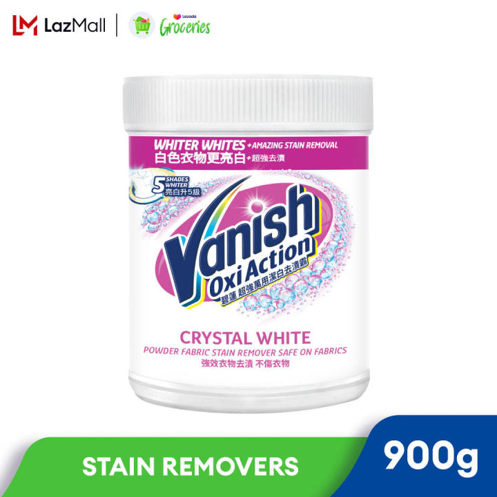 Vanish Fabric Clothes Crystal White Stain Remover Powder Tub (900g ...