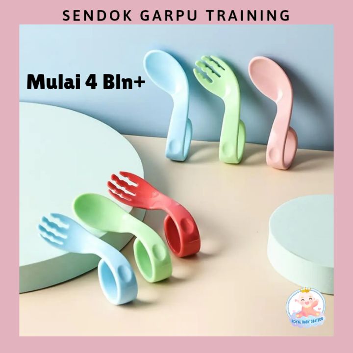 Sendok Garpu Bayi Mpasi Training Lengkung | Lazada Indonesia