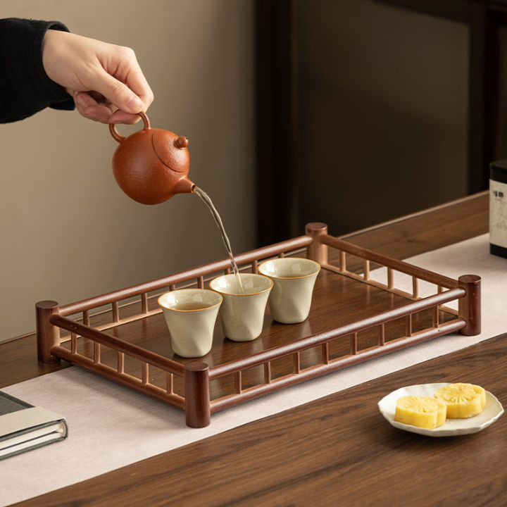 WEIBI|ถาดชาไม้ walnut รูปสี่เหลี่ยมยาวสร้างสรรค์ | Lazada Thailand