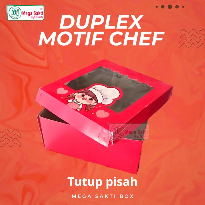 (ISI 10 PCS) DOS / DUS KUE MOTIF CHEF MERAH / DOS KUE / DUS HAMPERS ...