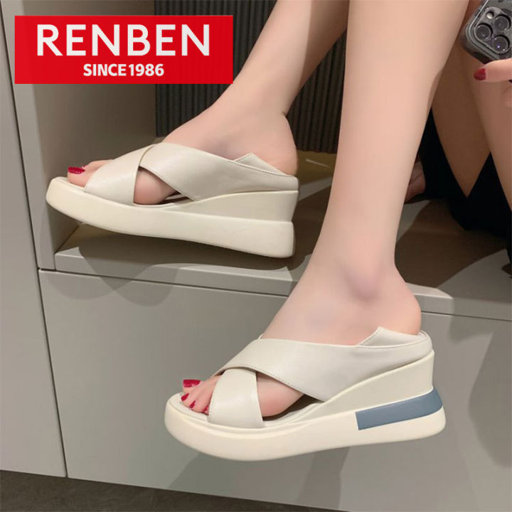 RENBEN Xăng Đan Đế Xuồng Cho Nữ, Hở Gót Cho Nữ, Phong Cách Cổ Tích Mới, Đế Xốp Dày Cho Nữ-Giày ...