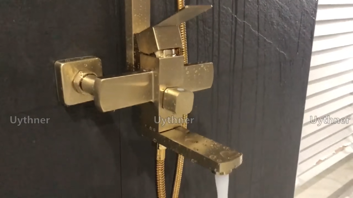 304 Stainless Steel Bathroom Hot and Cold Square Rainfall Shower Set ...