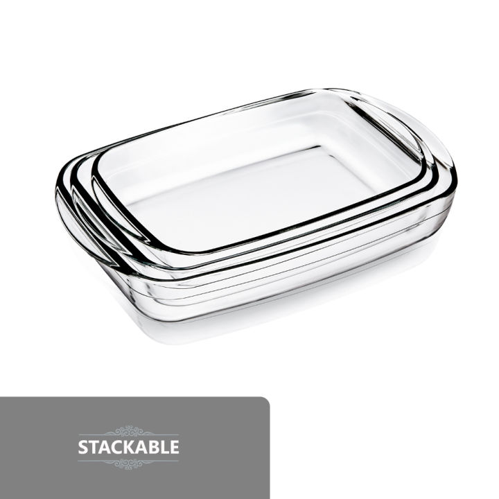 Locaupin Borosilicate Glass Baking Plate Snack Bread Pan Microwave Oven ...