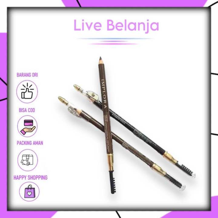 Implora Eyebrow Pencil 2 IN 1 (PENSIL + SERUTAN + SIKAT) | Pensil Alis ...