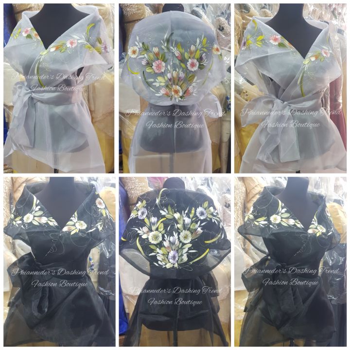 " Silver and Black " Modern Filipiniana Wraparound | Lazada PH