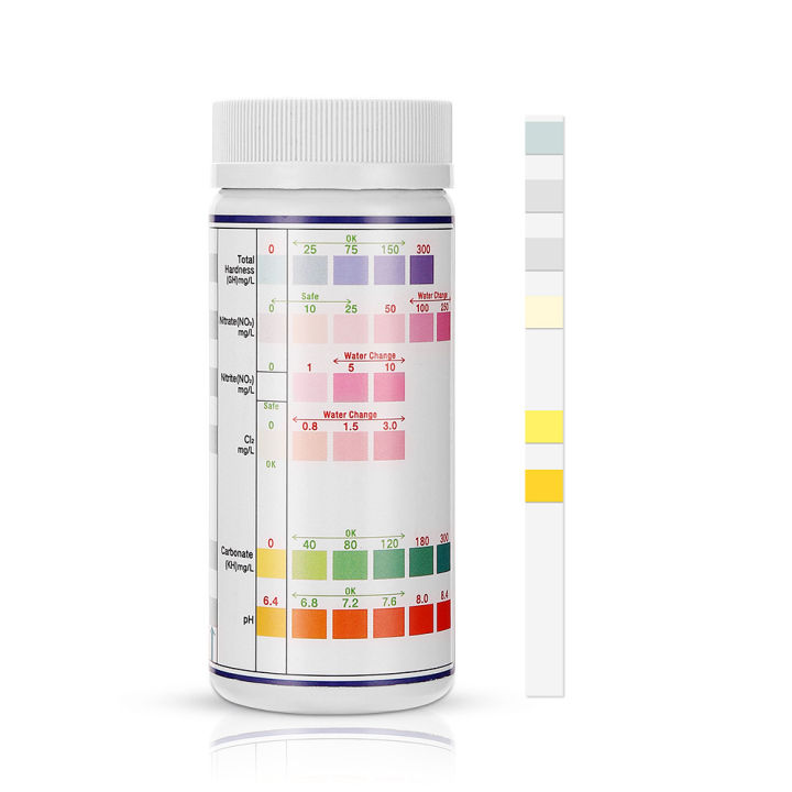 6-In-1 Water Quality Test Strips Fish Tank Ammonia Nitrogen Nitrite ...