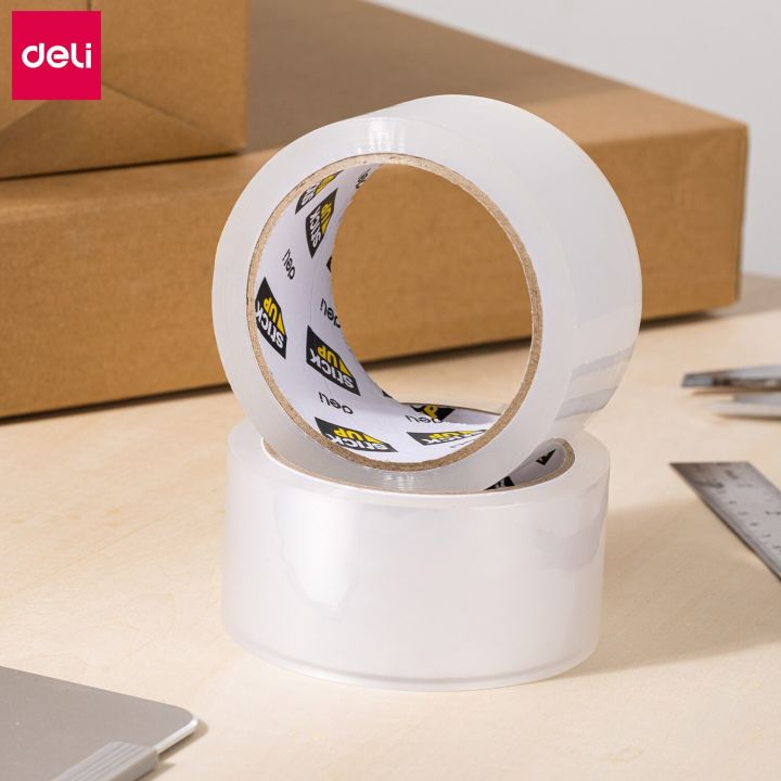 Deli 6 Roll Packing Tape Transparent Tape Non-Toxic Acrylic Glue Tape ...