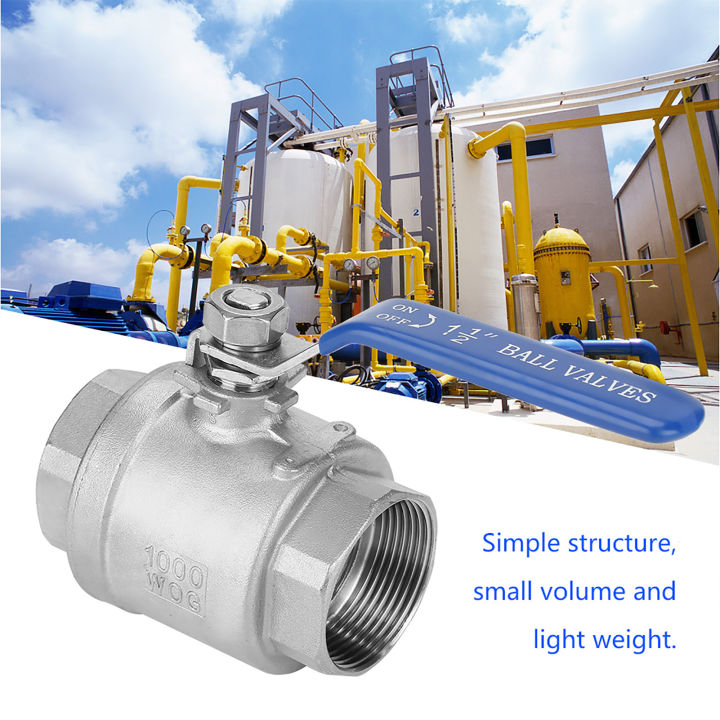 1‑1/2 Ball Valve Full Port Ball Valve 304 Stainless Steel Two Piece ...