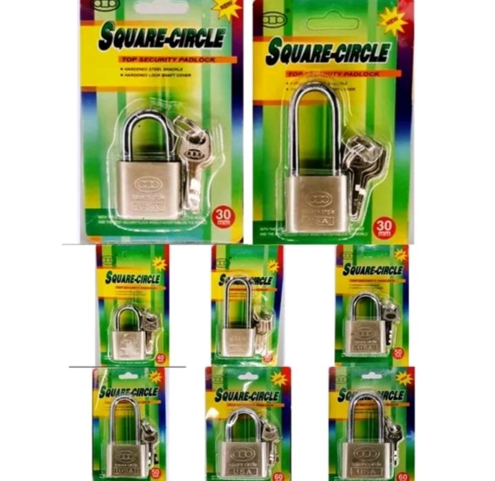 Square Circle Padlock 30mm,40mm,50mm,60mm. | Lazada PH