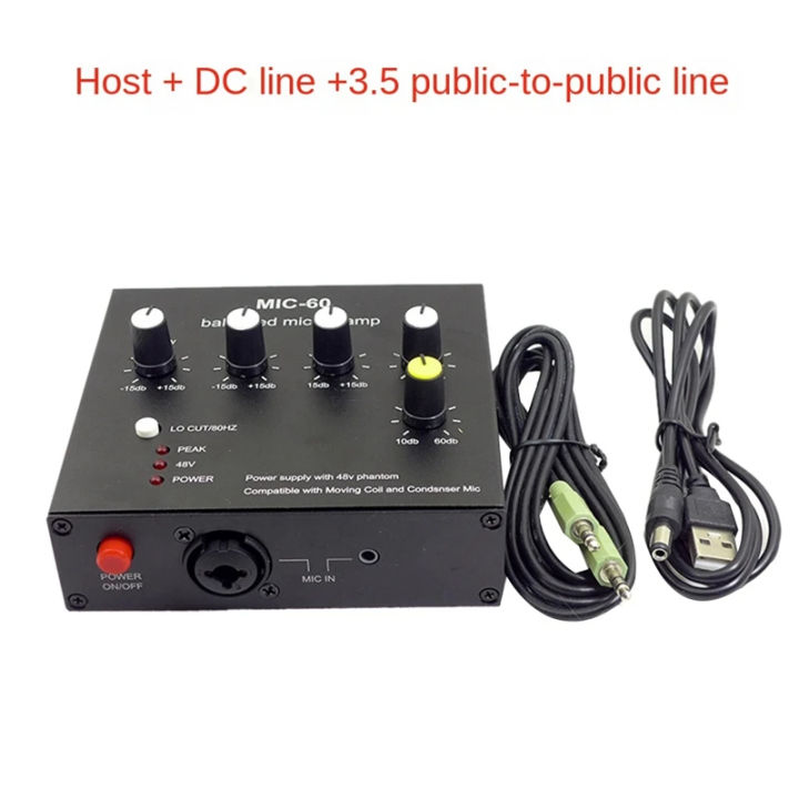 Condenser Microphone Amplifier Music Audio Amplifier MIC-60 With 48V ...