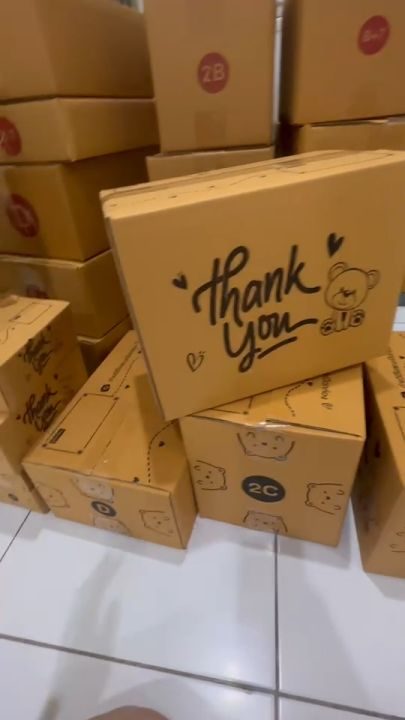 20 ใบ กล่องพัสดุ 2C ลายหมีดำ กล่องThank you กล่องไปรษณีย์ โรงงานผลิตเอง ...