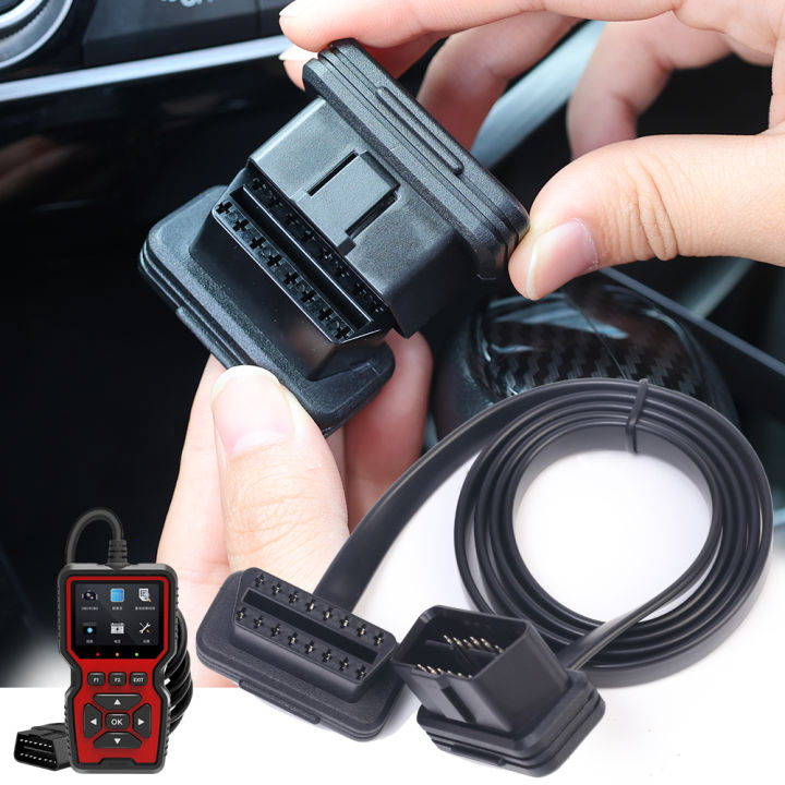 Car Scanner Extension Cable Connector OBD2 Interface 16 Pin Flat Slim ...