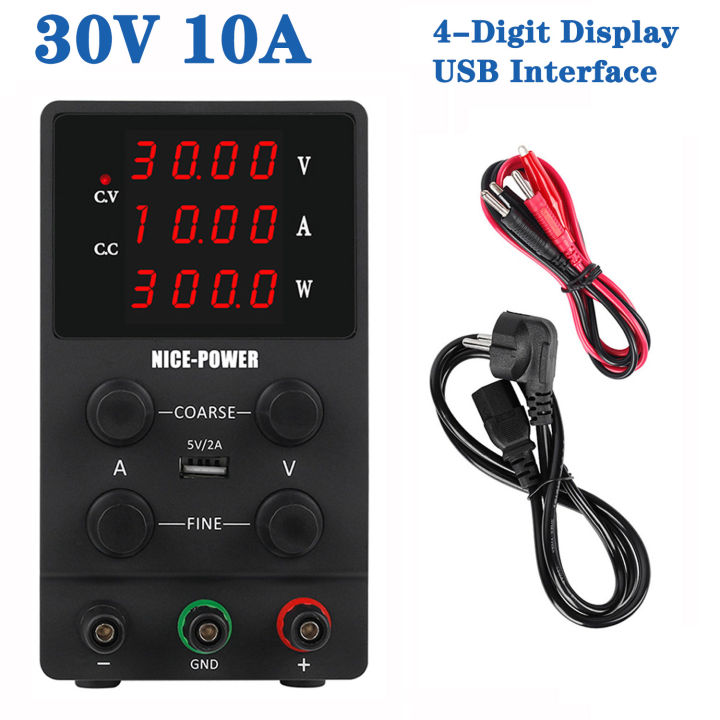 USB Switching DC Power Supply Adjustable 30V 10A Lab Power Supply 60V ...