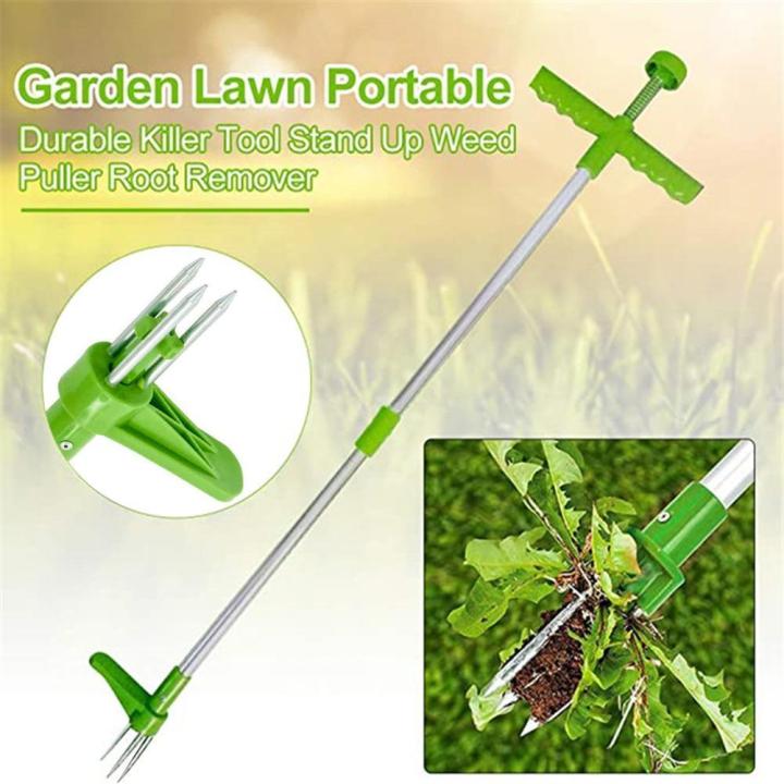 Stand Up Weeder Root Removal Tool with 3 Claws & Foot Pedal Garden ...