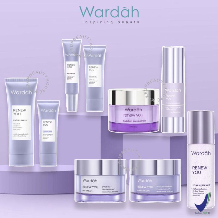Wardah Renew You Anti Aging Series Facial Foam Face Serum Day and Night ...