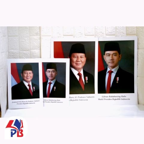 Foto Presiden Dan Wakil Presiden Indonesia 2024 - 2029 Prabowo – Gibran Ukuran Besar 35x50 ...