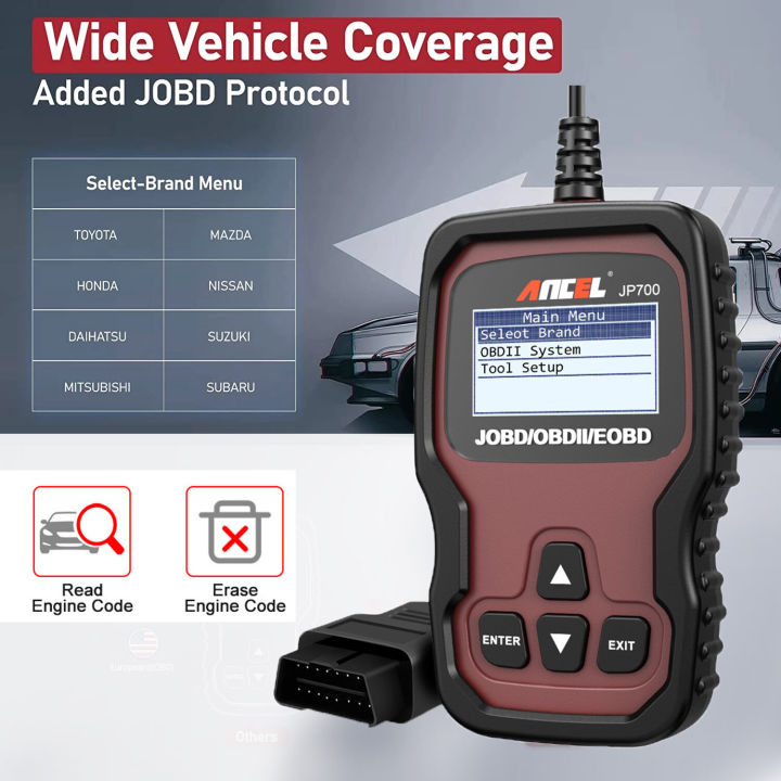 JP700 OBD2 Scanner JOBD EOBD For Honda/Toyota/Nissan/Mitsubishi/Suzuki ...