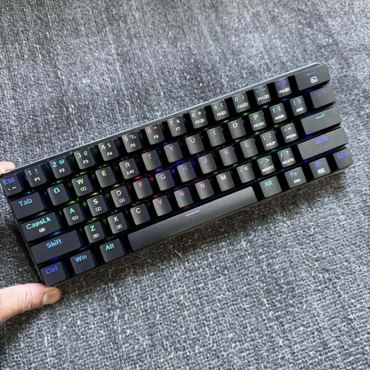 Portable Mini 61-Key Mechanical Keyboard with Hot Swappable Keys Type-C ...