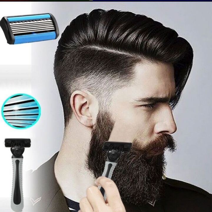 12-Blade, Six-Ply Manual Men'S Razor With Replaceable Heads And Holder ...