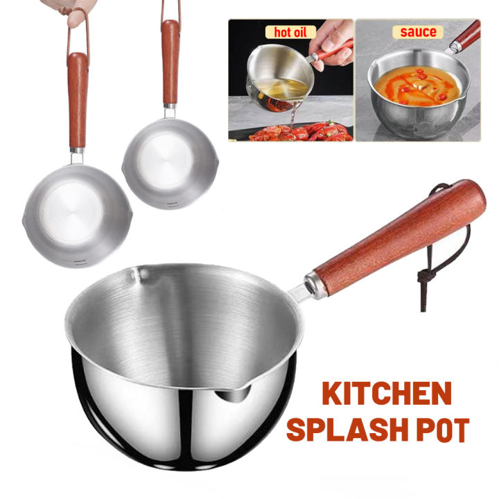 YESPERY 150/300ML Multifunctional Splash Pot Hot Oil Heating Pot 410 ...