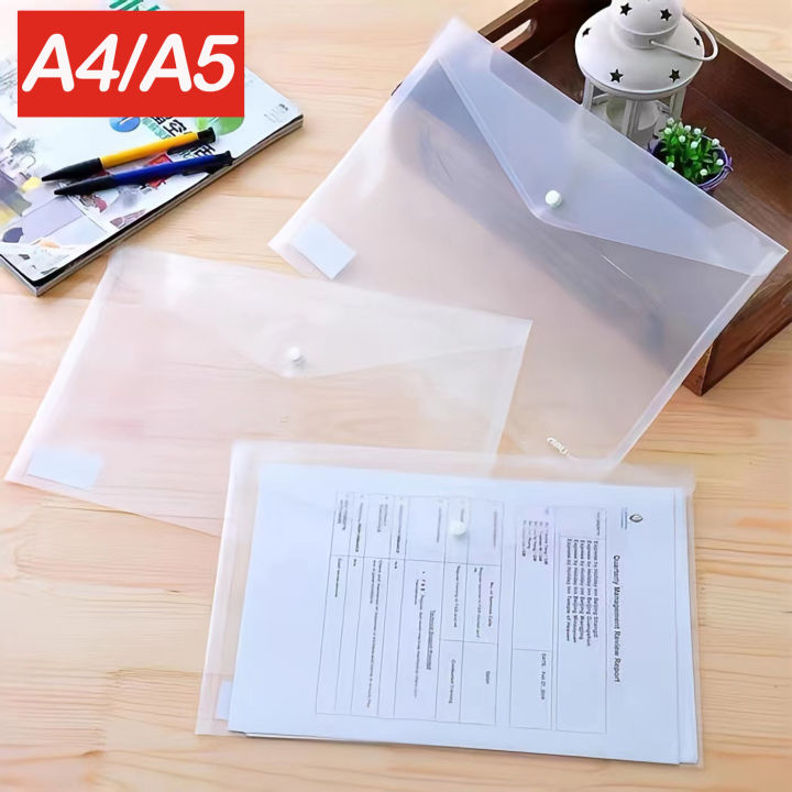 File Case File Bag Transparent Plastic Folder Organizer Storage Bag ...