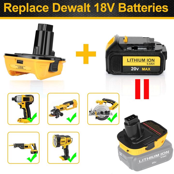 DCA1820 20V Battery adapter for Dewalt 18V Tools Convert for Dewalt 20V ...