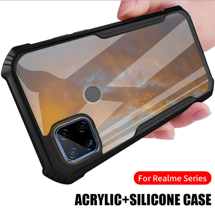 Clear Acrylic Silicone Phone Case for Realme 14 14T 14X 13 12 11 10 Pro 5G 10T 9i 9 Pro Plus 5 ...