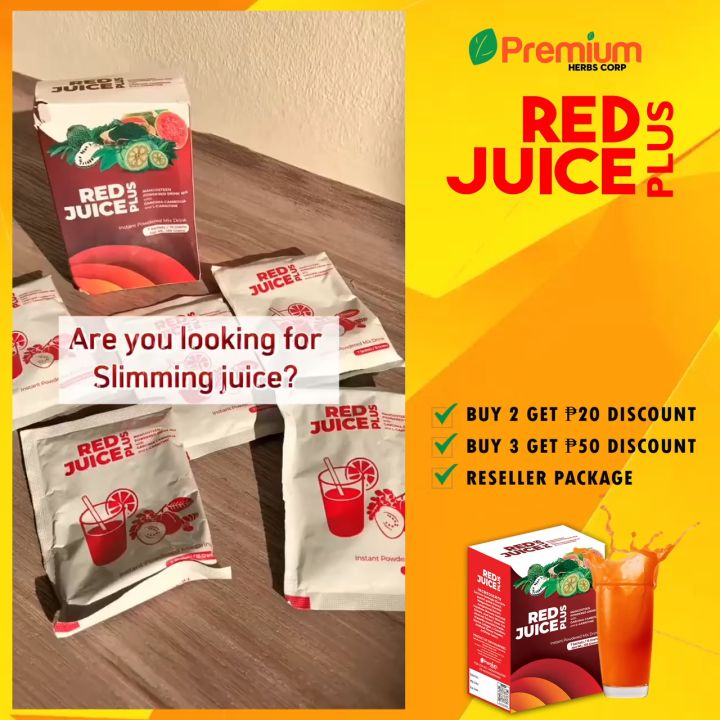 PHC02-A Red Juice Plus (7 Sachets ) Organic Super Food Powdered Juice ...