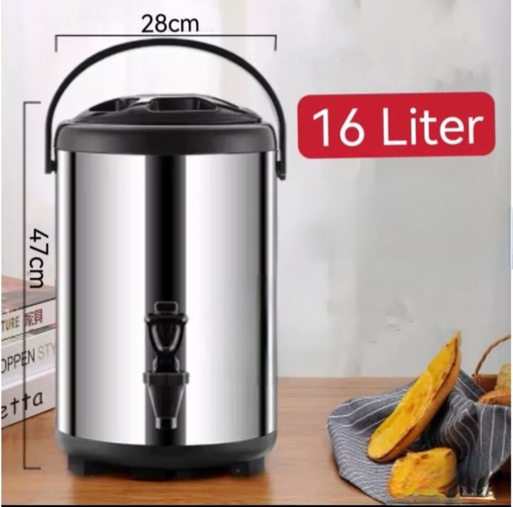 Stainless Steel Water Dispenser 16 Litre Milk Tea Barrel Bucket Juice ...
