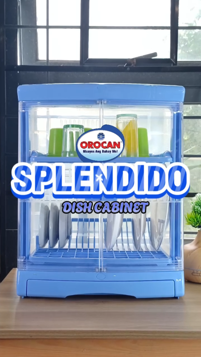 Orocan Splendido Elegant Beige Kitchen Dish Cabinet with 18 Slot Dish ...