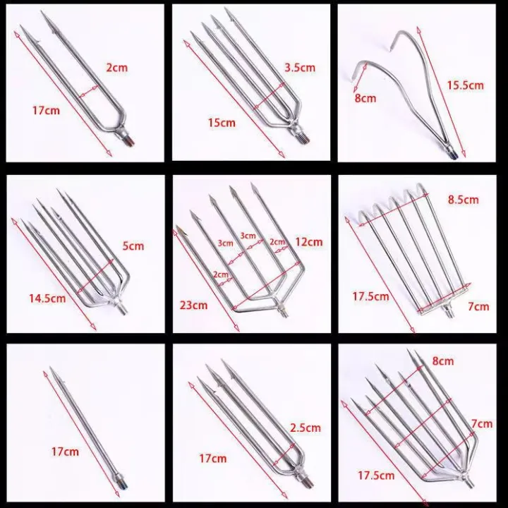 Stainless Steel Four-Tooth Fish Fork Small for Fishing Catfish And Eels ...